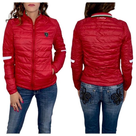 Ferrari | Jackets & Coats | Vintage Ferrari Spa Signature Logo Red ...